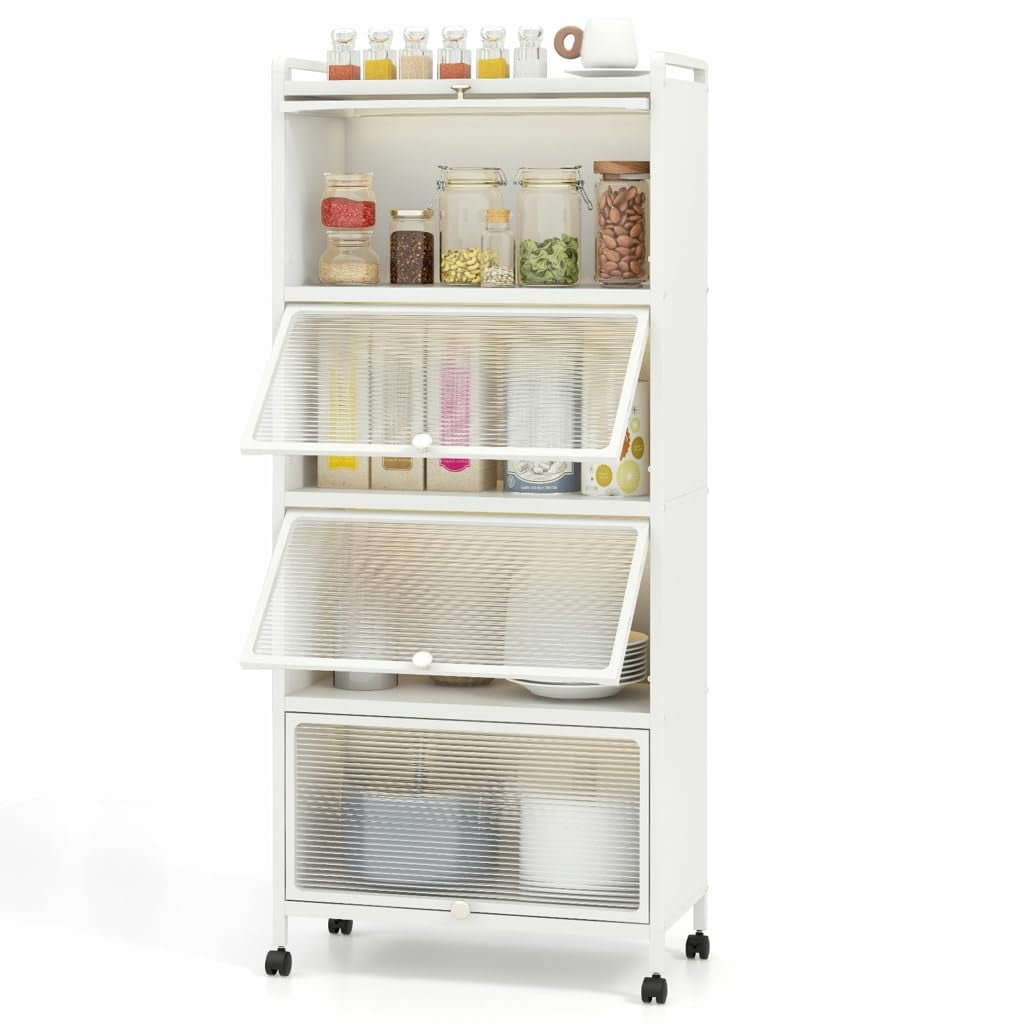 5-Tier Kitchen Storage Cabinet, Freestanding Appliance Cabinet on ...