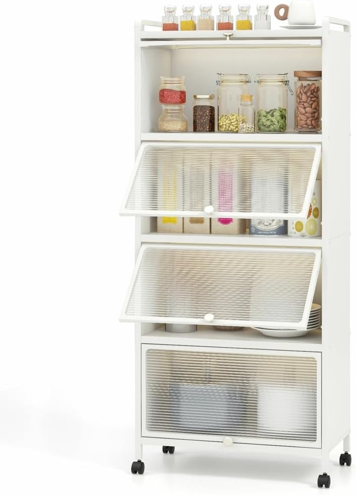 5-Tier Kitchen Storage Cabinet, Freestanding Appliance Cabinet on ...