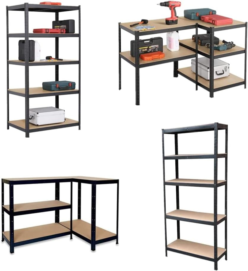 5-Tier Kitchen Storage Rack Metal Storage Rack Heavy Duty Garage Shelf ...