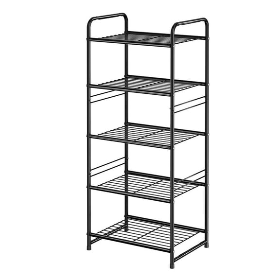 40" W Foldable 5-Tier Storage Shelves with Wheels, Adjustable ...