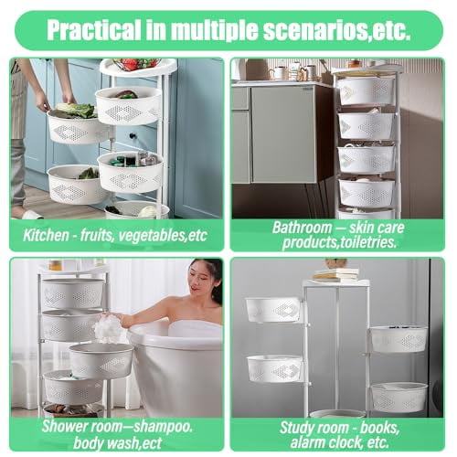 5 Tier Kitchen Swivel Storage Rack, Fruit & Vegetable Organiser with ...