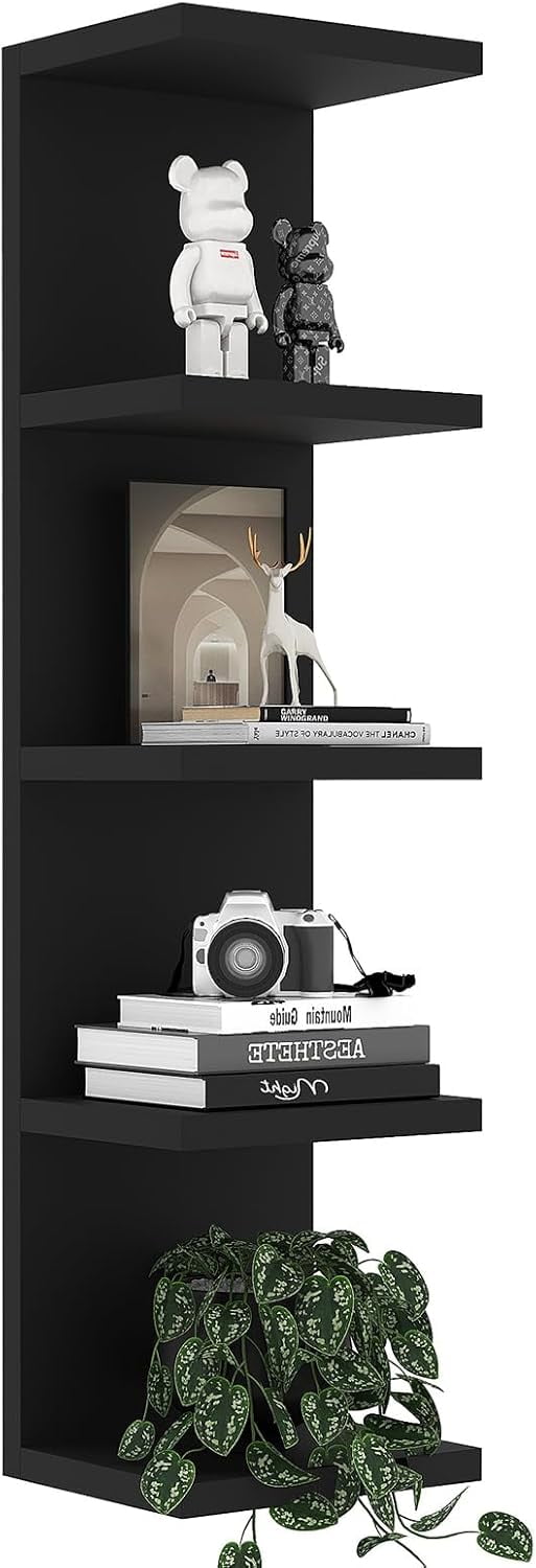 5 Tier Lack Floating Shelf, Black Wall Shelf Unit,Display Shelf ...