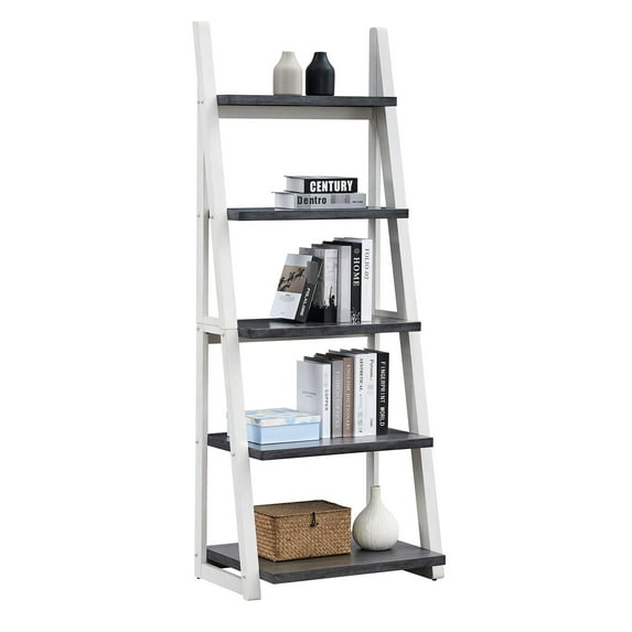 5-Tier Ladder Bookcase, Simple to Assemble, Space-Efficient - For ...