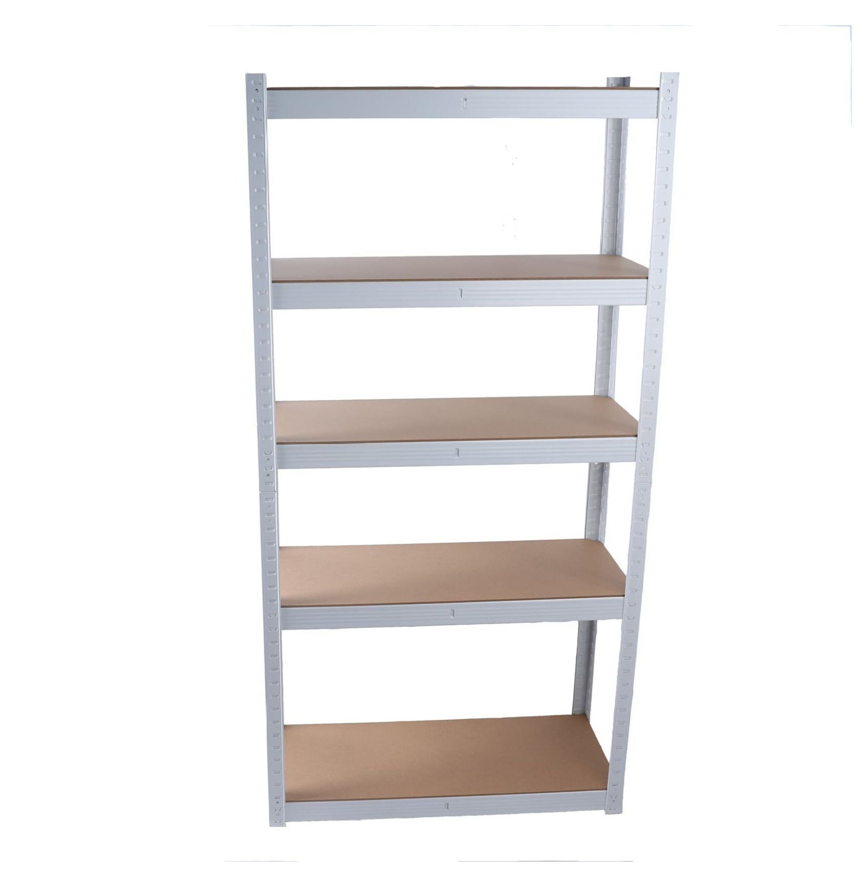5 Tier Laminated White Metal Shelving Unit Adjustable Garage Storage ...