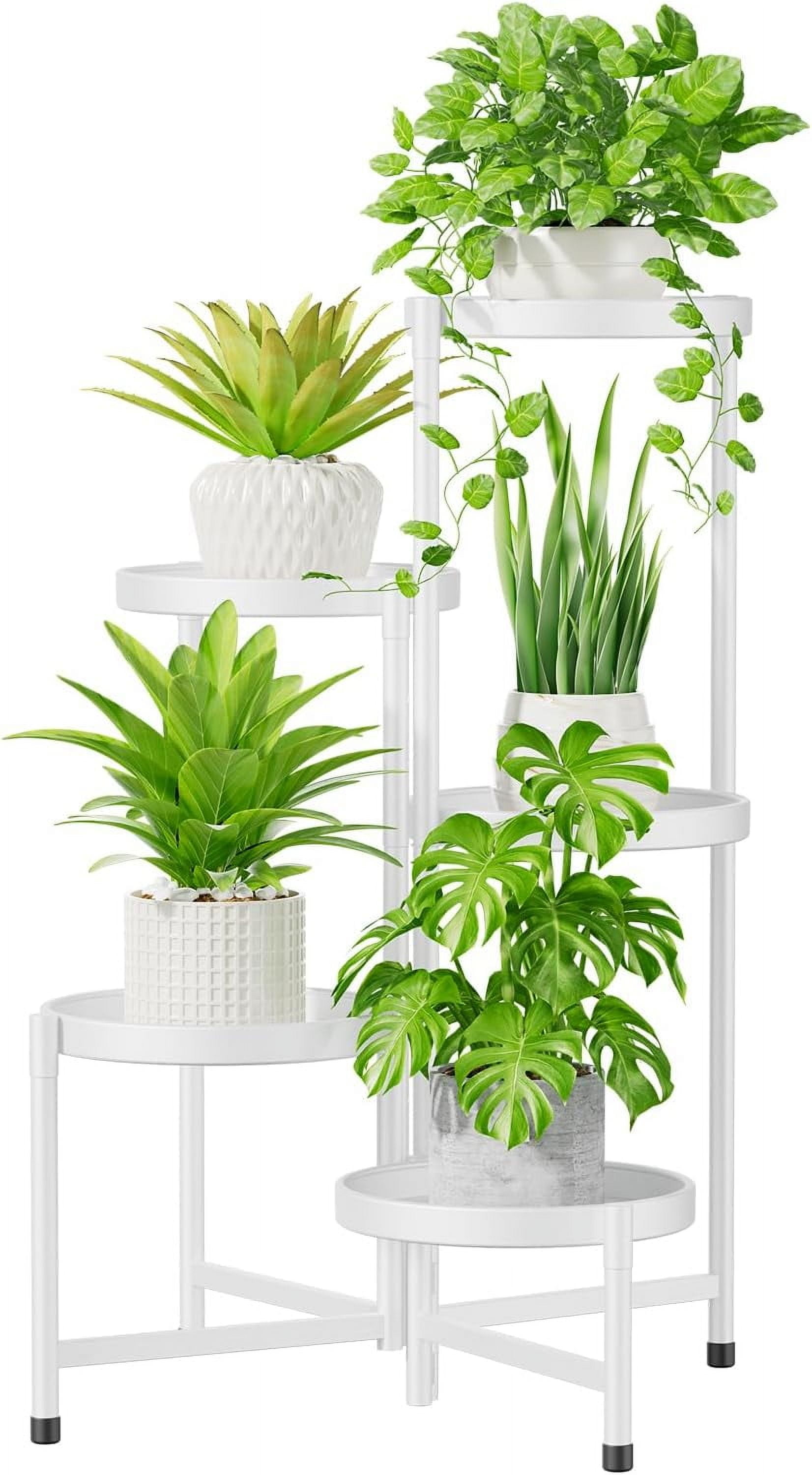 5 Tier Large Plant Stand Indoor, 10 Inch Wide Tall Corner Metal Plant ...
