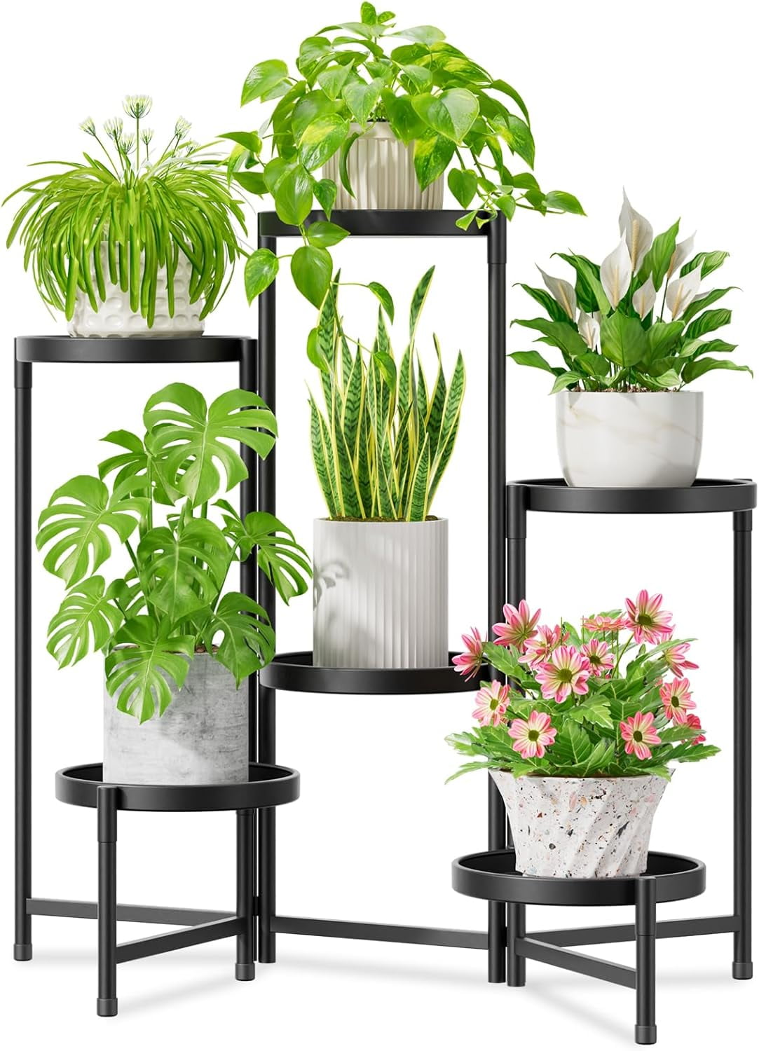 5 Tier Large Plant Stand Indoor with 10 Inch Wide Tray, Tiered Corner ...