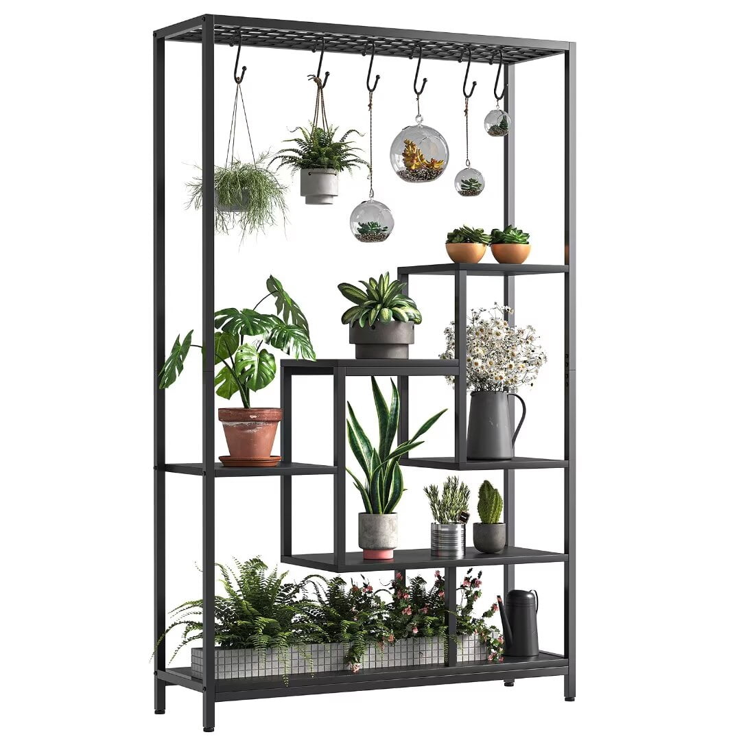 5-Tier Large Plant Stand Indoor, 70.9" Tall Metal Plant Shelf with ...