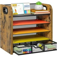 Marbrasse 4-Tier Mesh Desk Organizer with Document, Magazine Holders ...