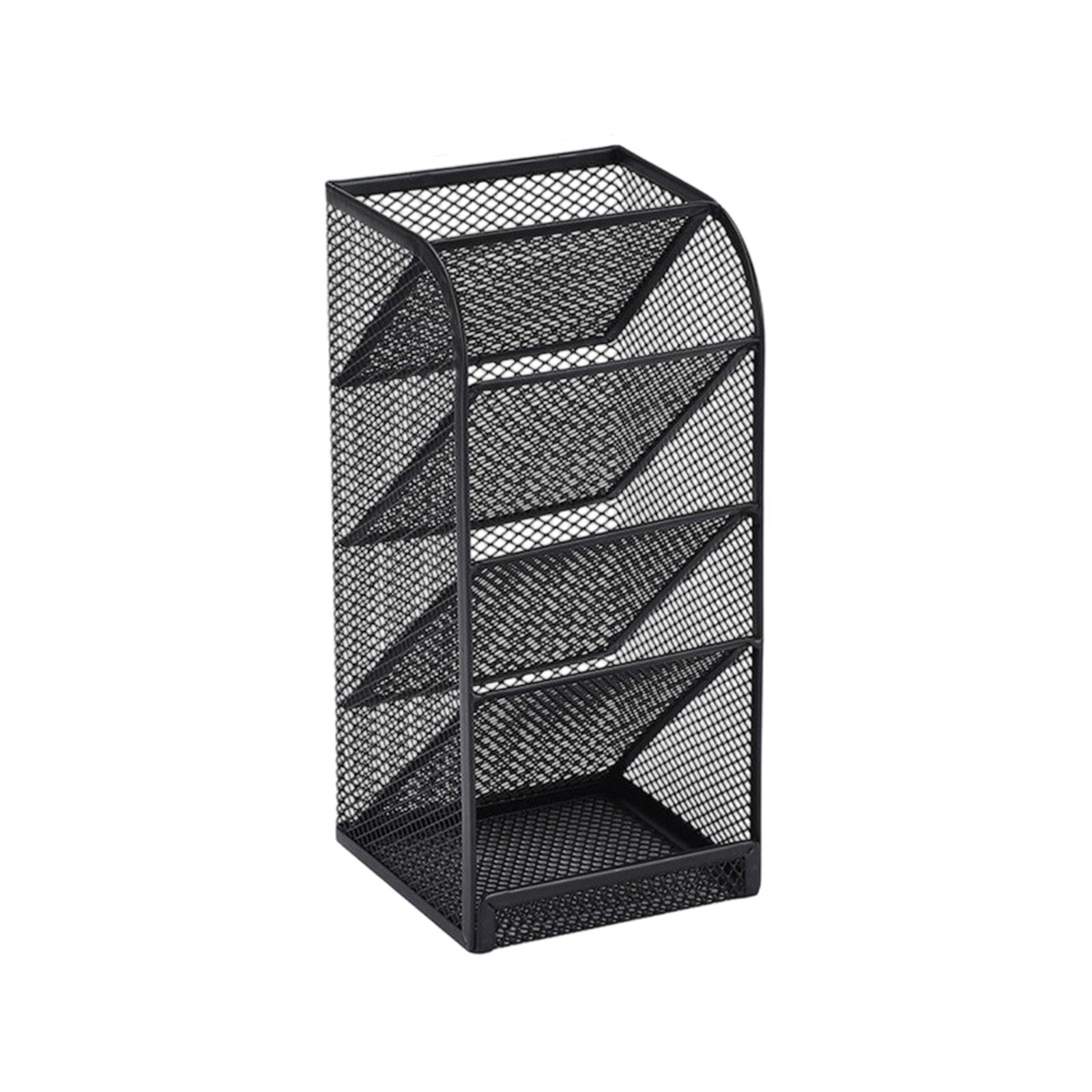 5 Tier Mesh Pen Holder, Metal Desk Organizer, Vertical Marker ...