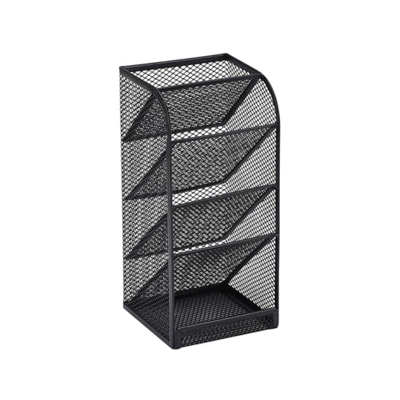 5 Tier Mesh Pen Holder, Metal Desk Organizer, Vertical Marker ...