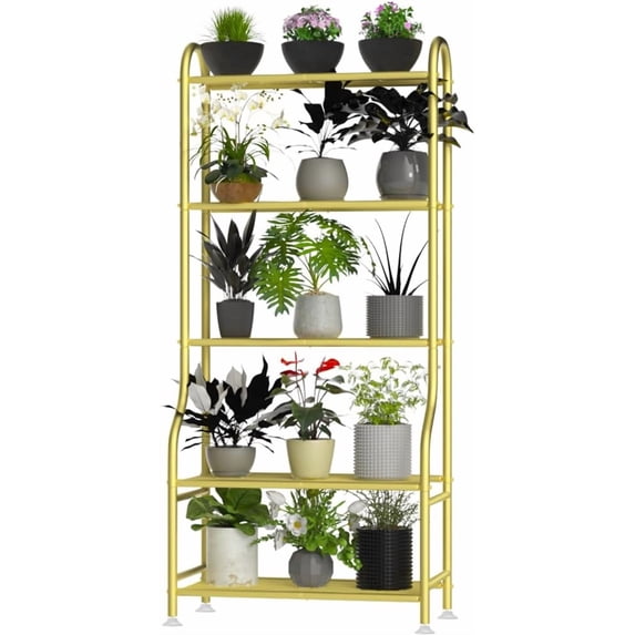 5-Tier Metal Plant Stand - Heavy Duty Indoor Outdoor Flower Shelf for ...