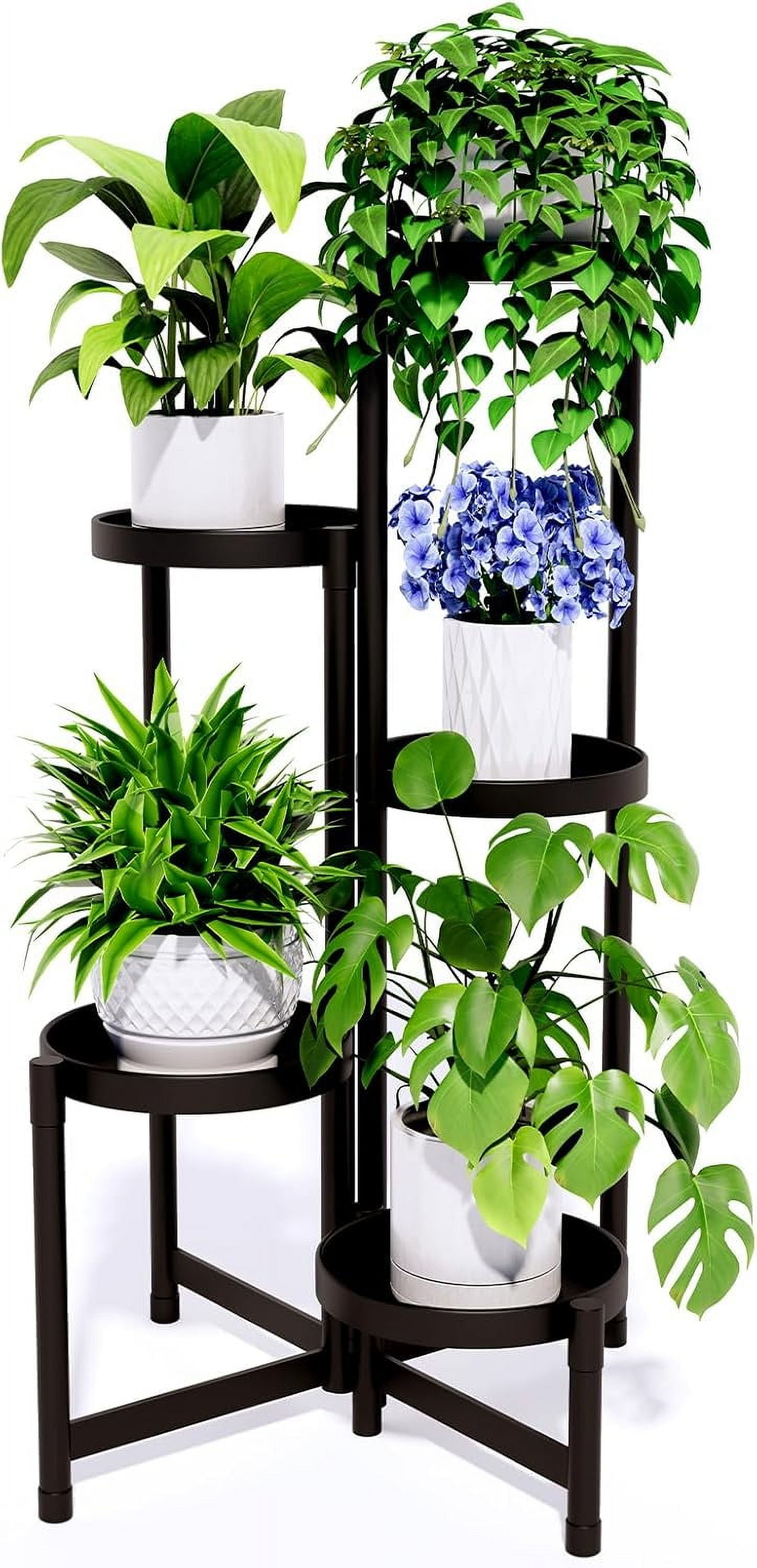 5-Tier Metal Plant Stand Indoor Outdoor - Corner Tall Plant Shelf for ...