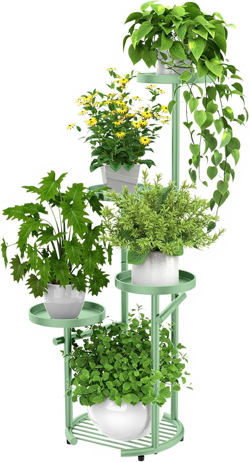 5 Tier Metal Plant Stand Indoor， Plant Shelf, Corner Shelf Flower Pot ...