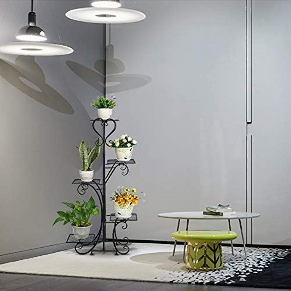 5 Tier Metal Plant Stand Shelf, Indoor Outdoor Heart Shaped Flower ...