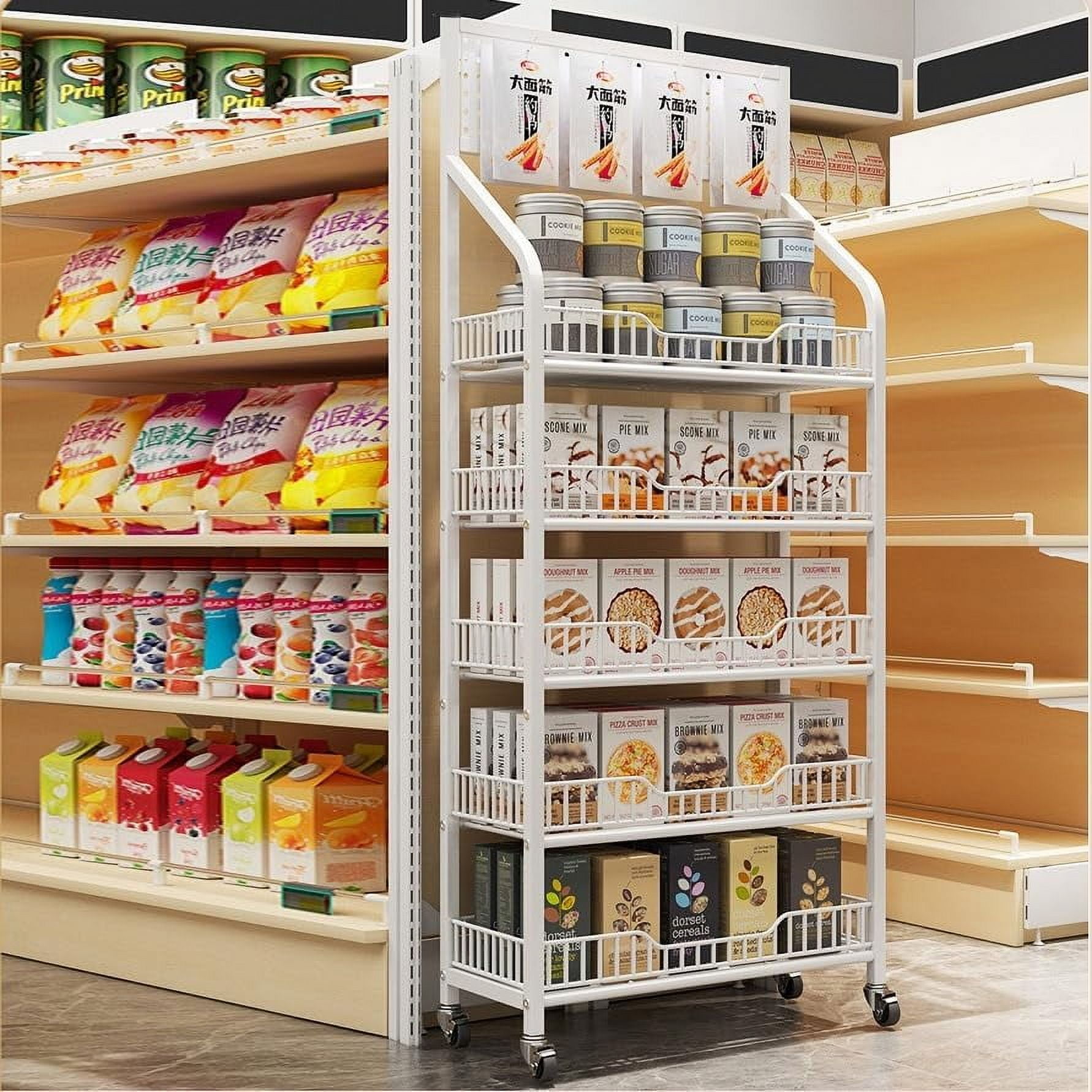 5 Tier Metal Retail Display Rack, Floor Stand for Snack Display ...