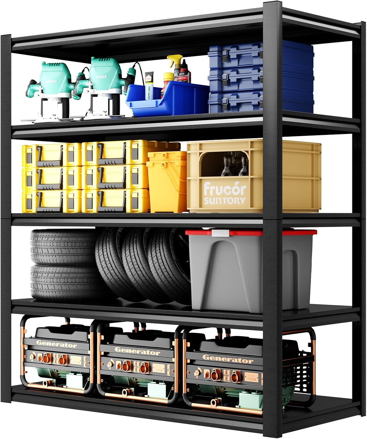 5 Tier Metal Shelving Unit,2800LBS Heavy Duty Garage Storage Shelves ...