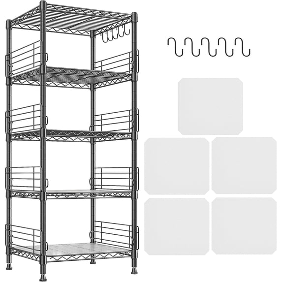 5 Tier Metal Shelving Unit Storage Shelves,Adjustable Pantry Shelves ...