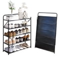 5 Tier Metal Shoe Rack, Foldable No-Assembly Organizer for Closet ...