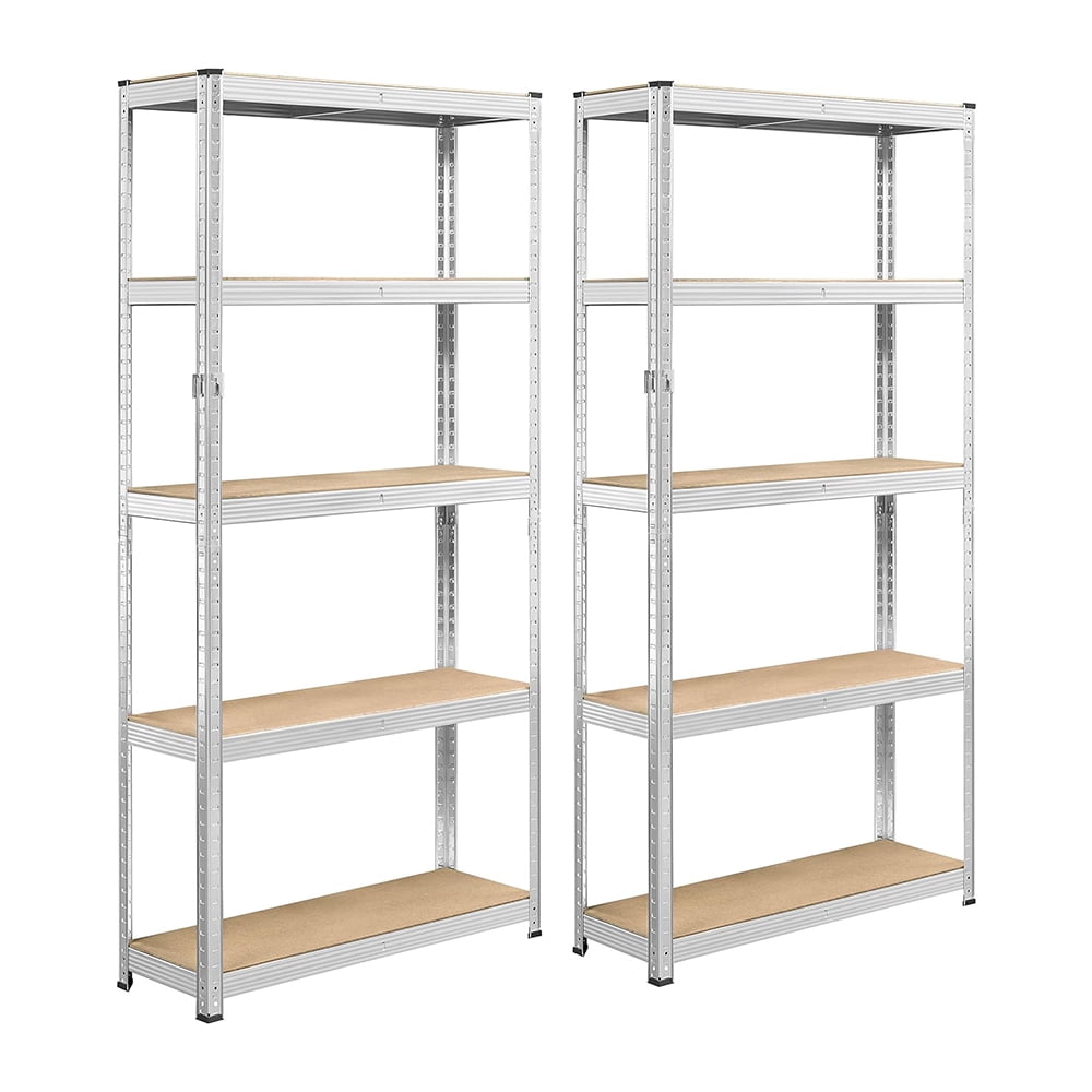 5 Tier Metal Utility Shelf Adjustable Storage Rack for Home Garage ...