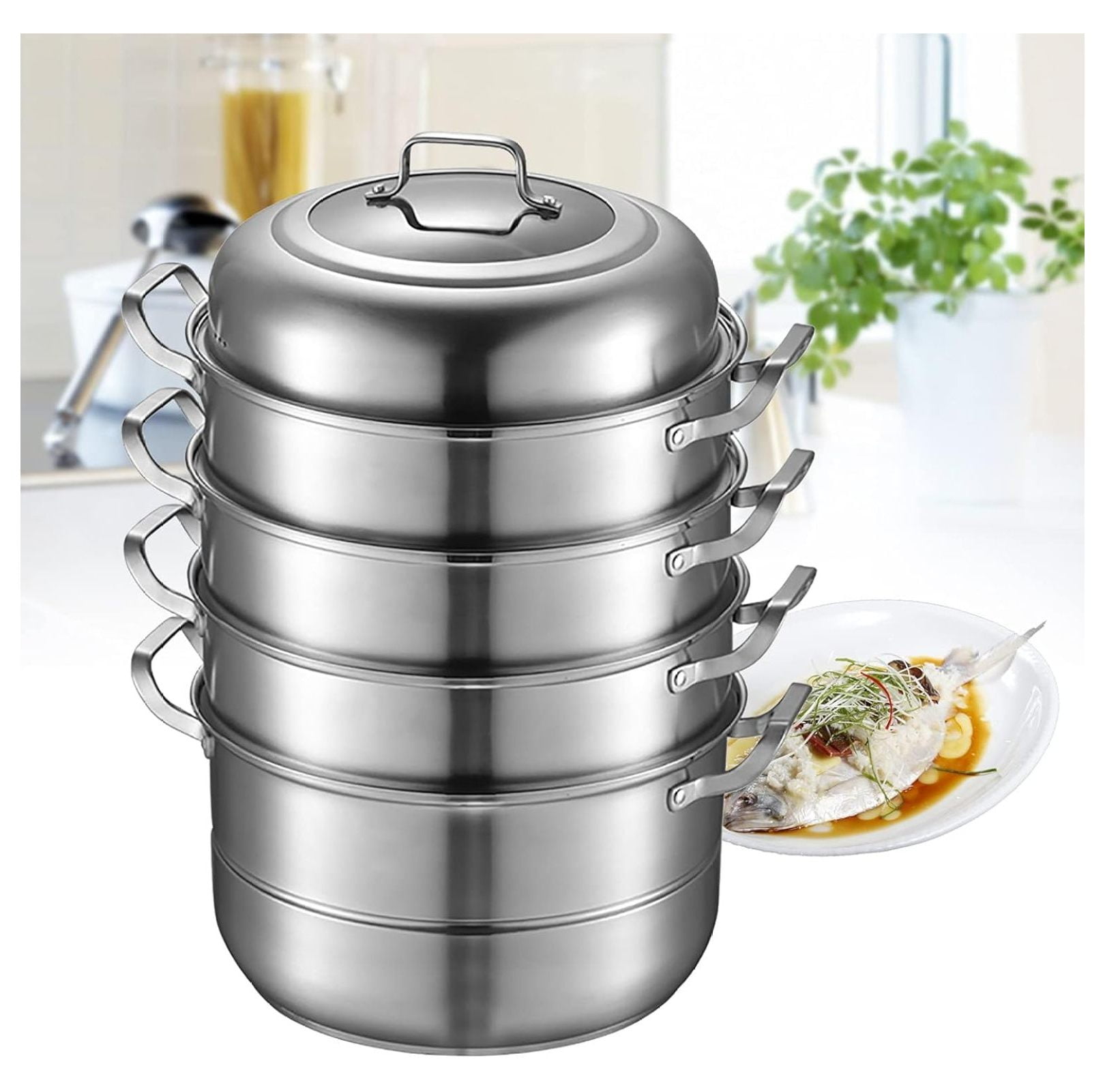 5 Tier Multi Tier Layer Stainless Steel Steamer Pot For Cooking With ...