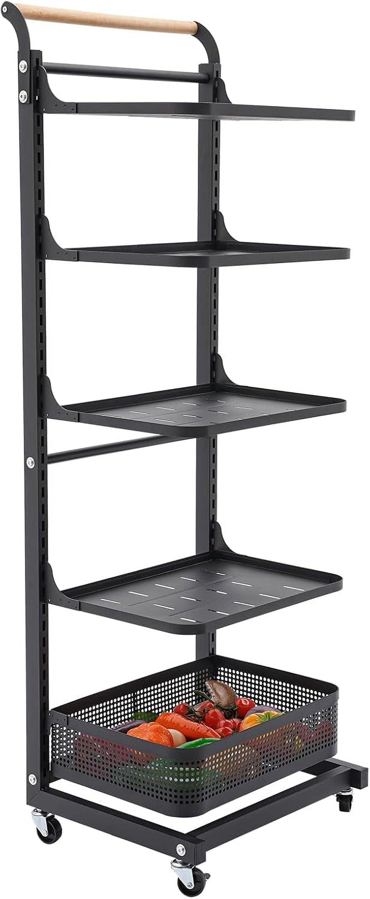 5-Tier Multifunctional Adjustable Pan Rack, removable pot rack with ...