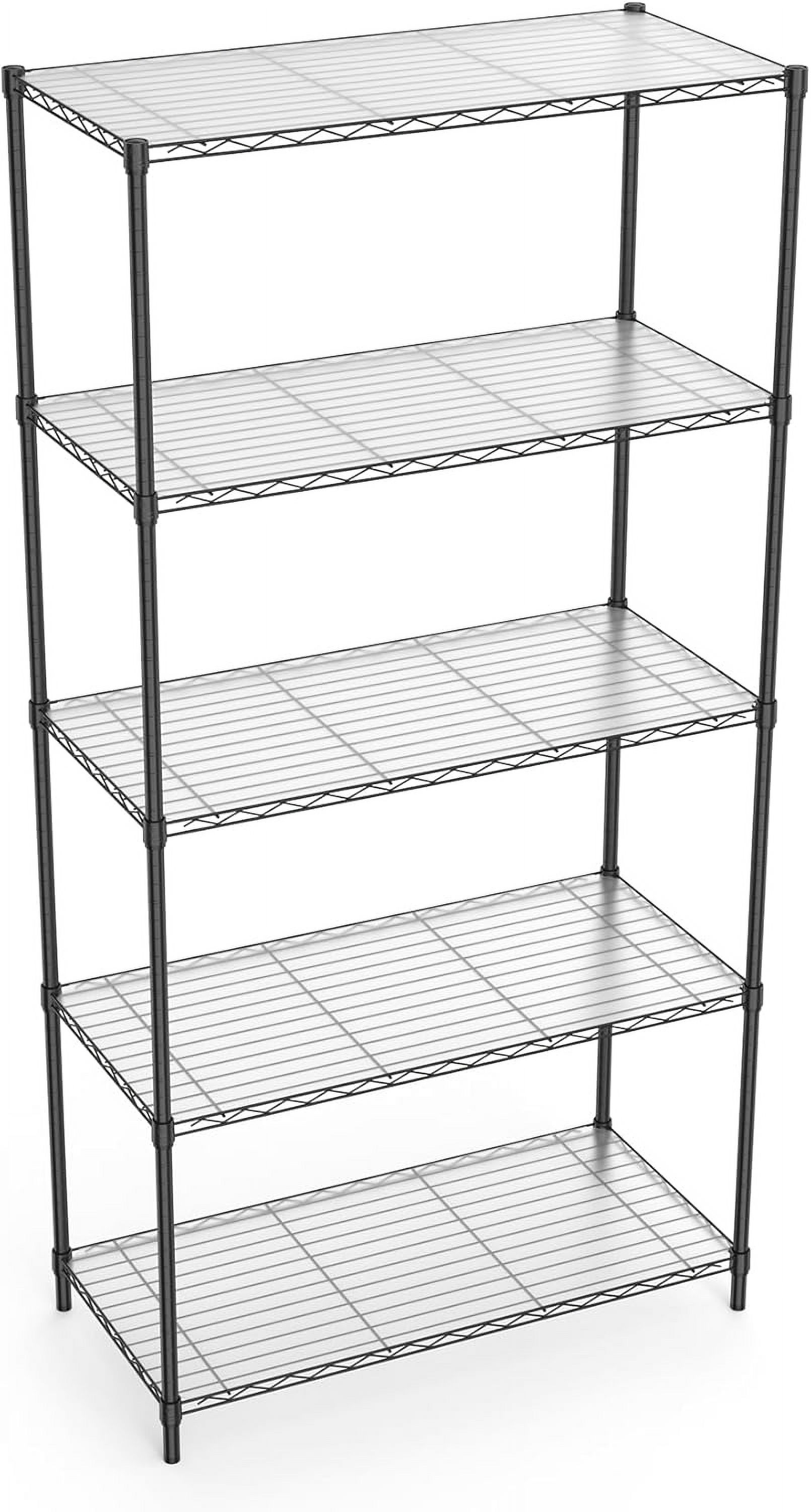 5 Tier NSF Metal Shelf Wire Shelving Unit, 1750lbs Capacity Heavy Duty ...