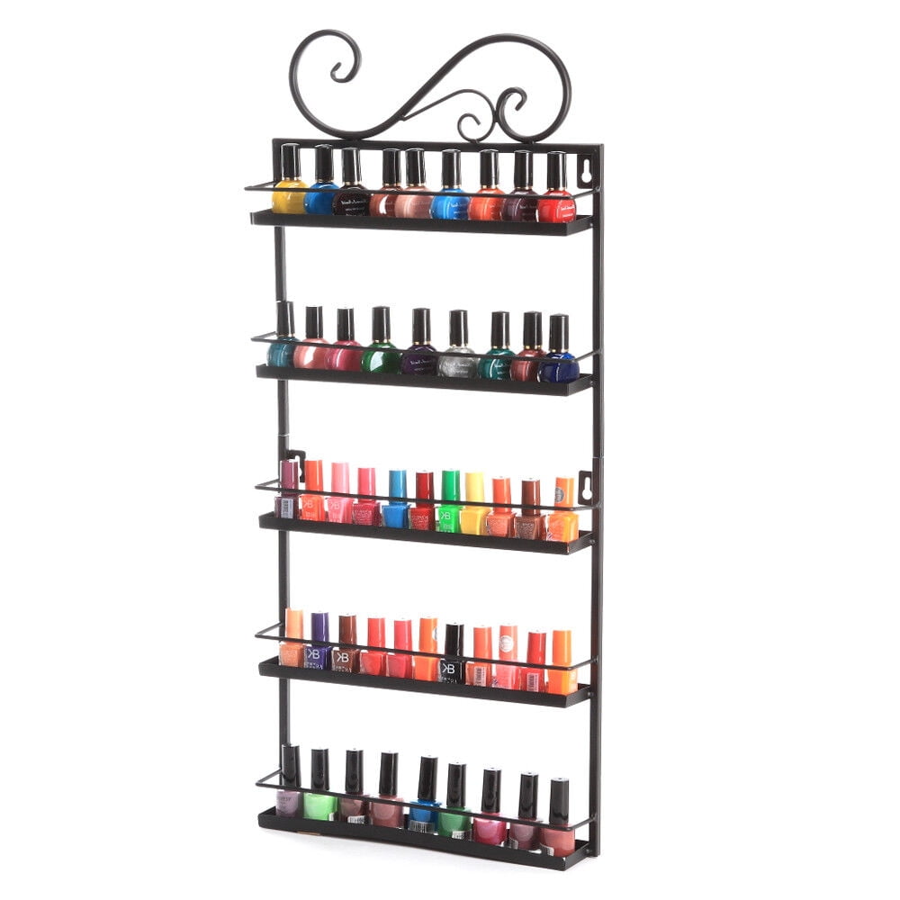 5-Tier Nail Polish Display Mount Organizer Wall Rack Stand Holder 180 ...