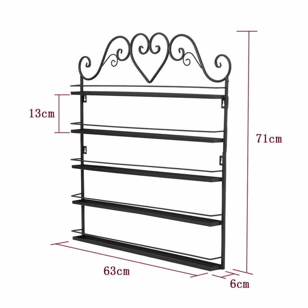 5-Tier Nail Polish Display Mount Organizer Wall Rack Stand Holder 180 ...