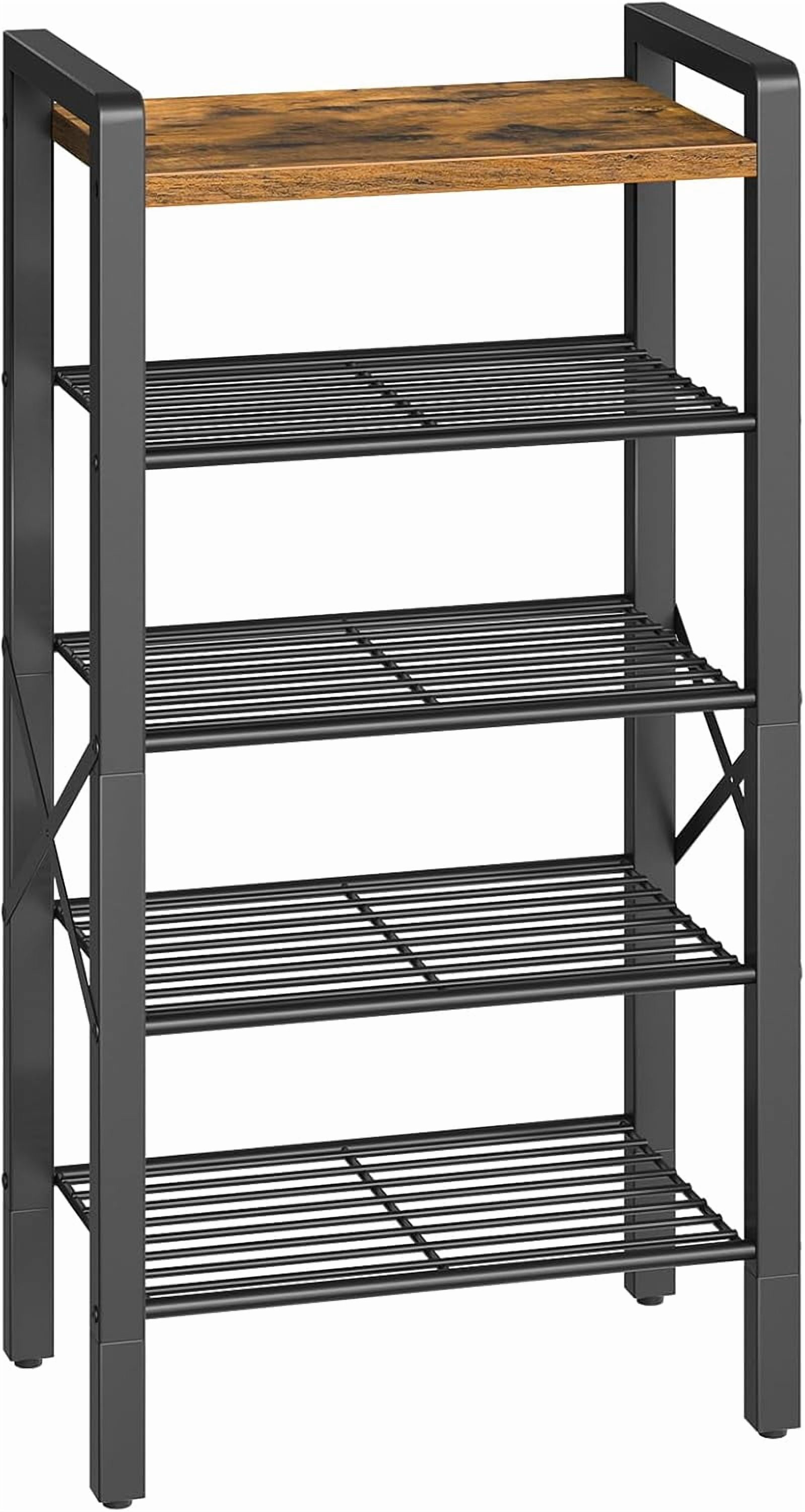 5-Tier Narrow Shoe Rack, Tall Shoe Rack for 5-10 Pairs, Slim Shoe ...