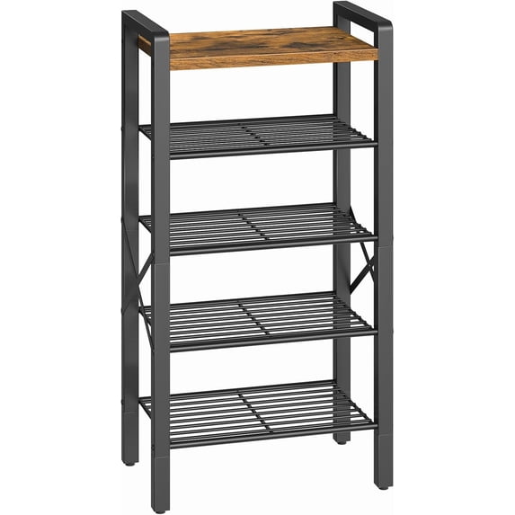 5-Tier Narrow Shoe Rack, Tall Shoe Rack for 5-10 Pairs, Slim Shoe ...