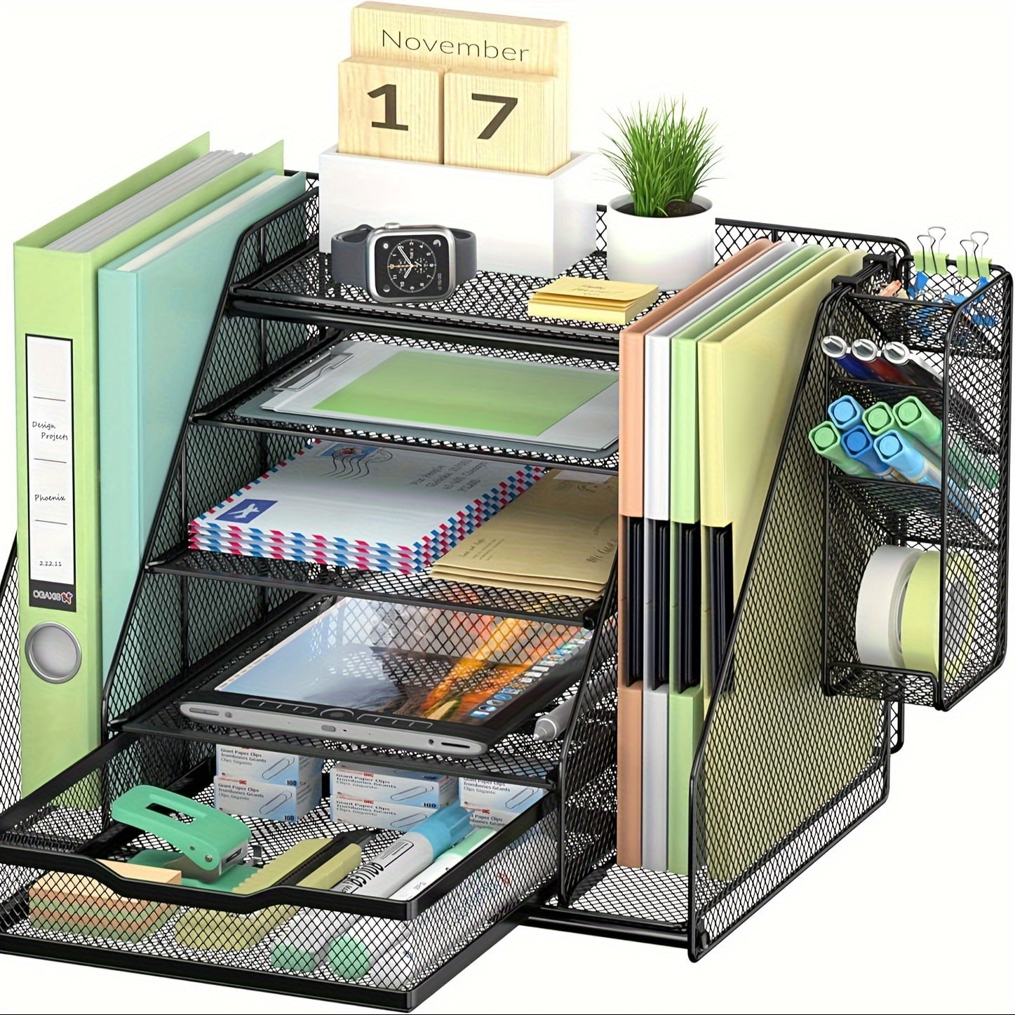 5-Tier Office Supplies Desk Organizer, Desk Organizers and Accessories ...
