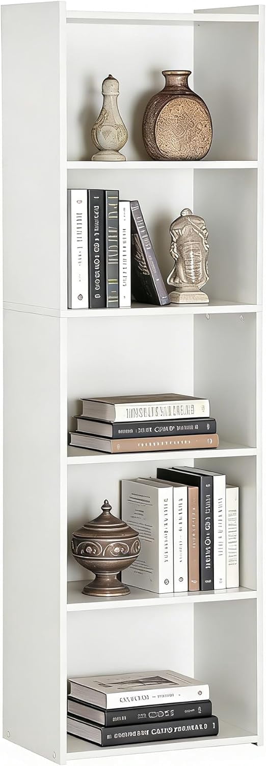 5-Tier Open Bookcase and Bookshelf, Open Storage Shelf, Freestanding ...
