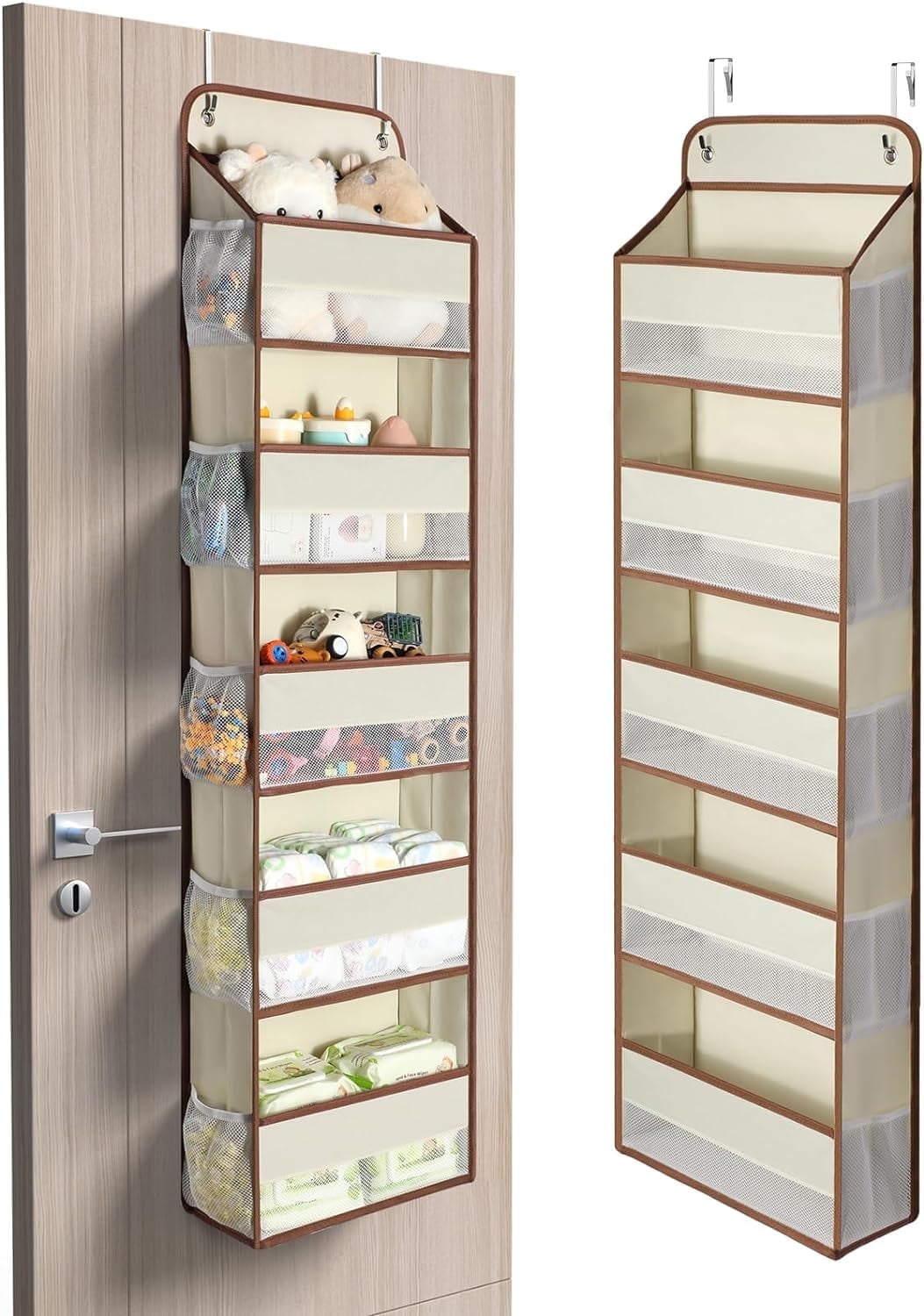 Yecaye 5-Tier Over Door Hanging Organizer, 15 Pockets Wall Closet ...