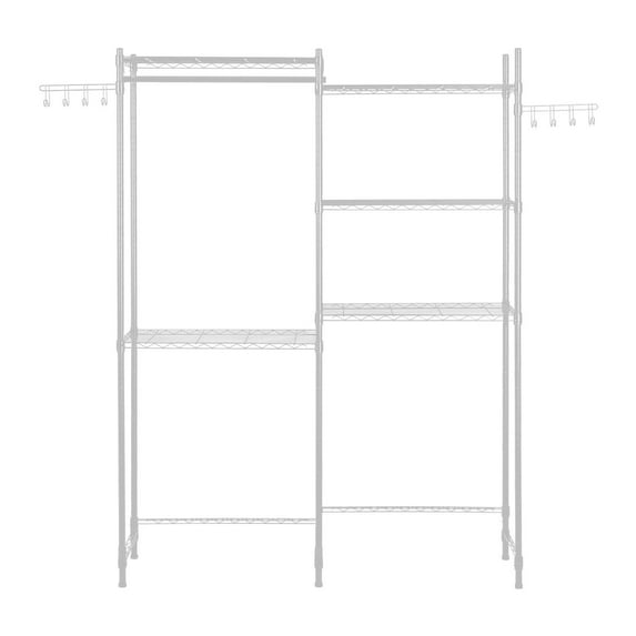 5-Tier Over The Washer & Dryer Storage Shelf with Hanger Rod & Hooks ...