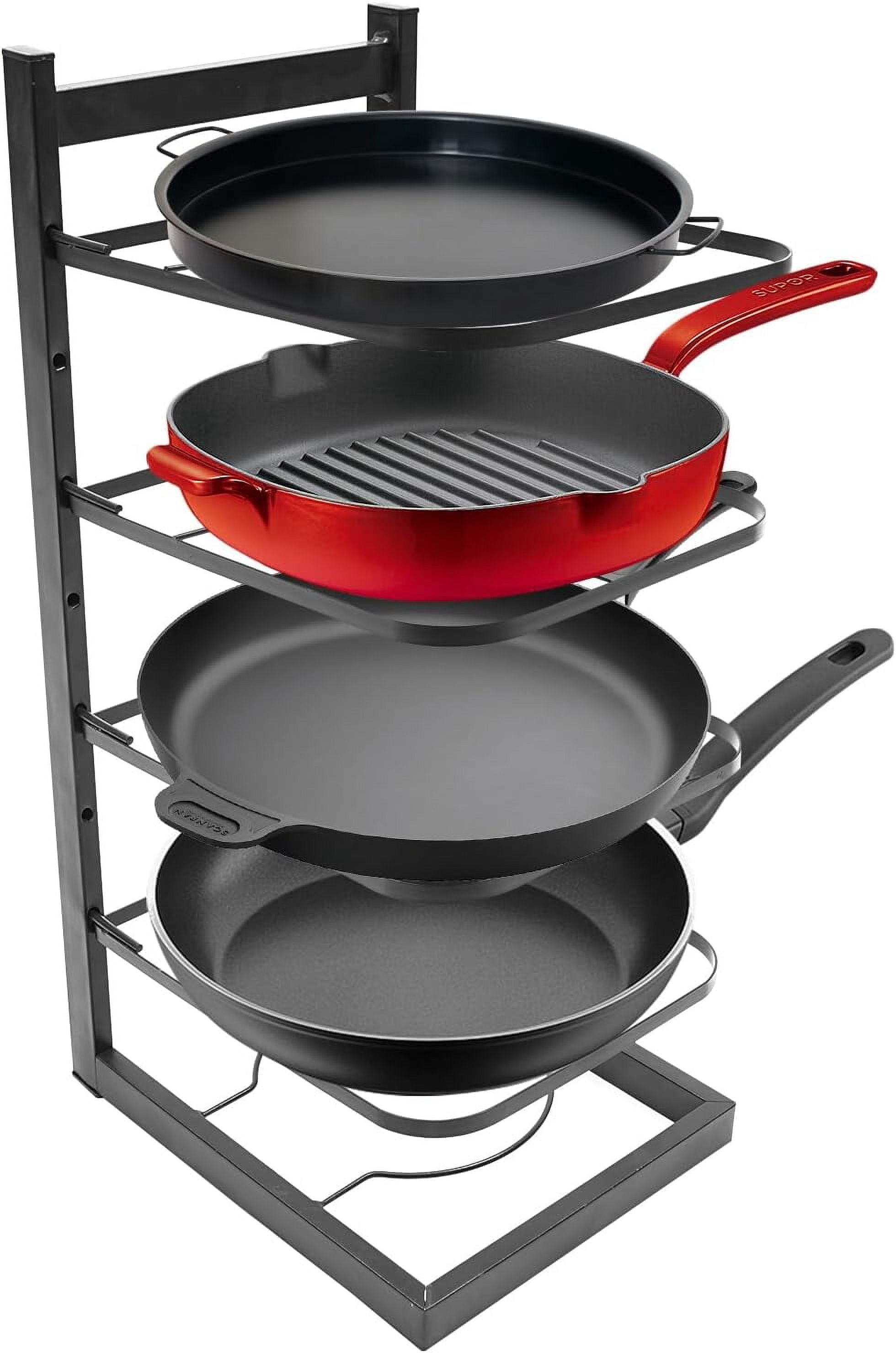5 Tier Pan Organizer Rack for Kitchen Cabinet, Pan Organzier Rack ...