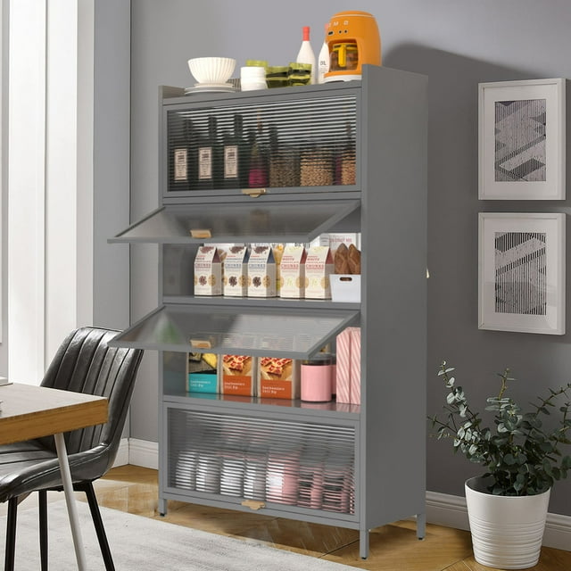 5 Tier Pantry Storage Cabinet Baker Racks for Kitchen with Storage ...