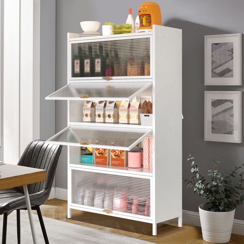 5 Tier Pantry Storage Cabinet Baker Racks for Kitchen with Storage ...