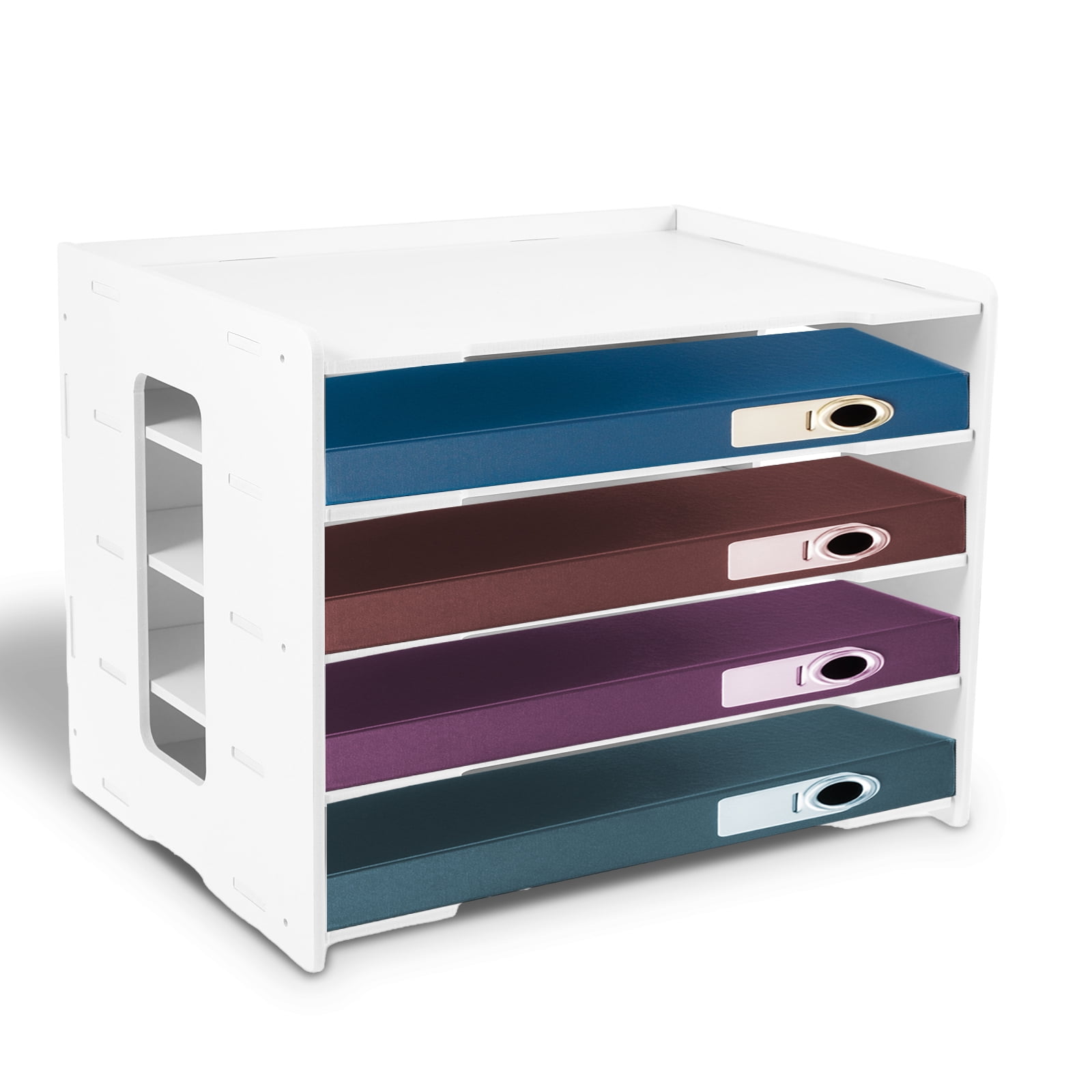 5 Tier Paper Storage Organizer PVC Multi Tier Desk File Holder ...