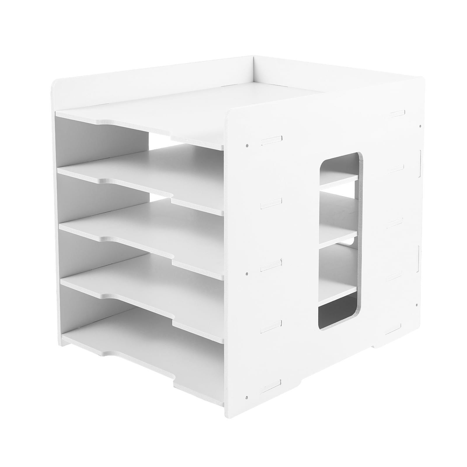 5 Tier Paper Storage Organizer PVC Multi Tier Desk File Holder ...