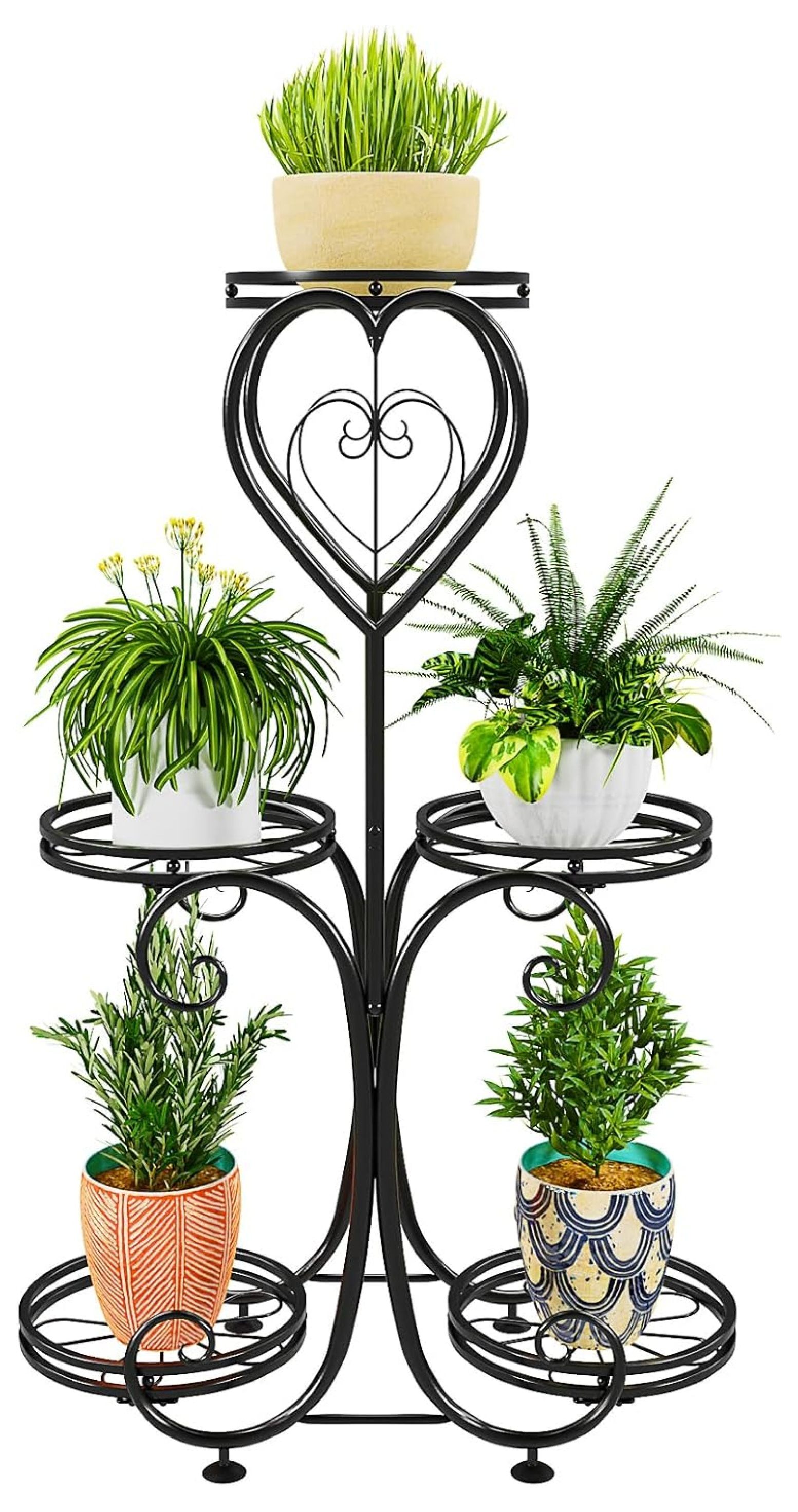 5 Tier Plant Stand Indoor Outdoor - Metal Flower Pot Holder Display ...