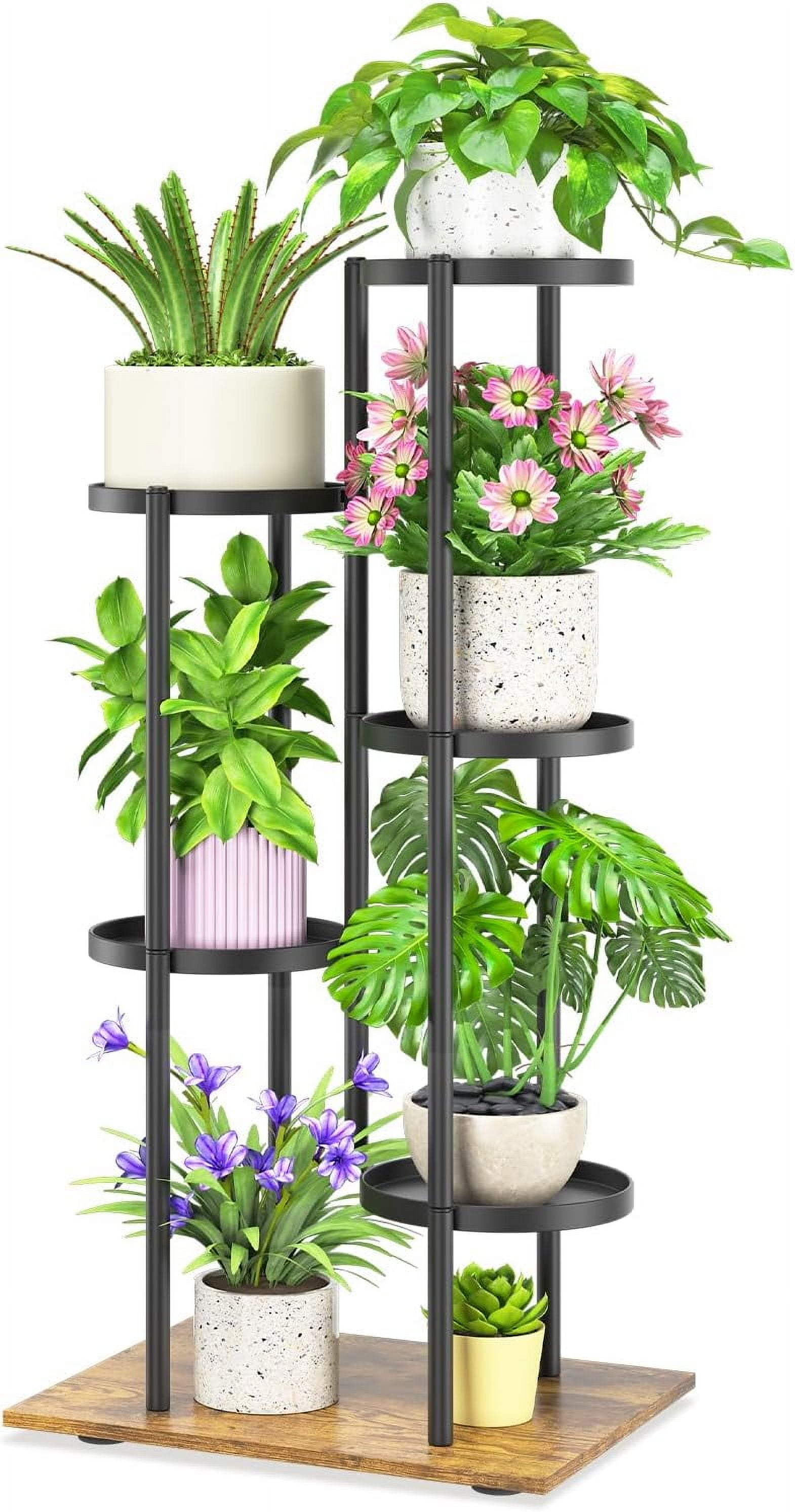 5 Tier Plant Stand Indoor Outdoor, Tiered Corner Multiple Flower Pot ...