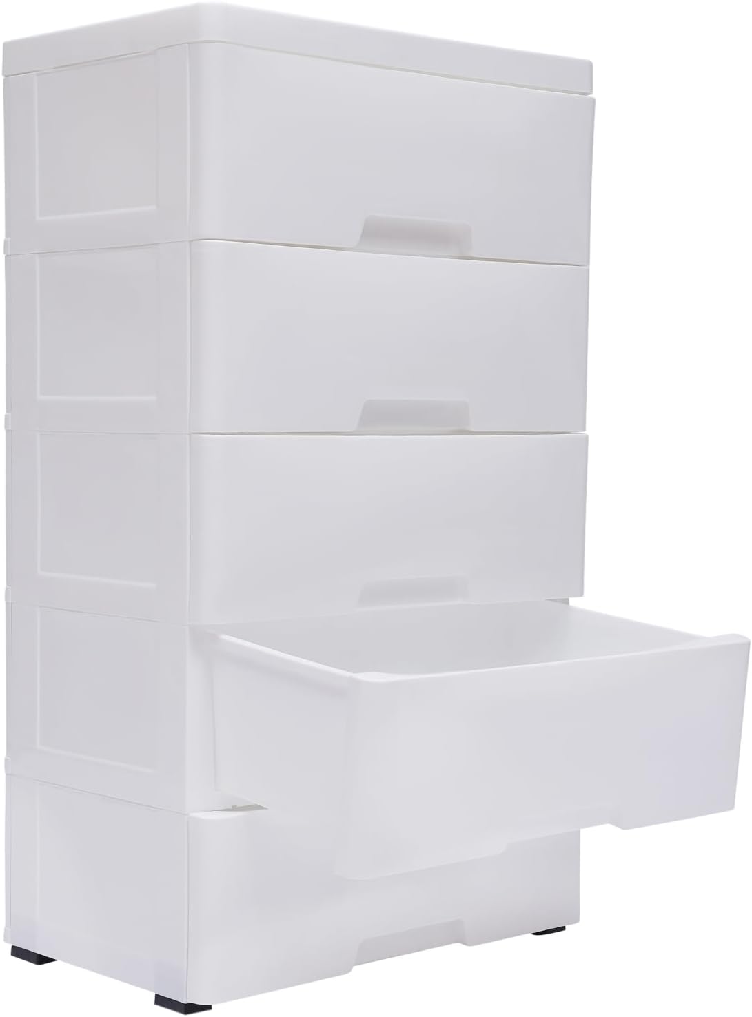 5 Tier Plastic Drawers Dresser with 5 Drawers, Stackable Dresser ...