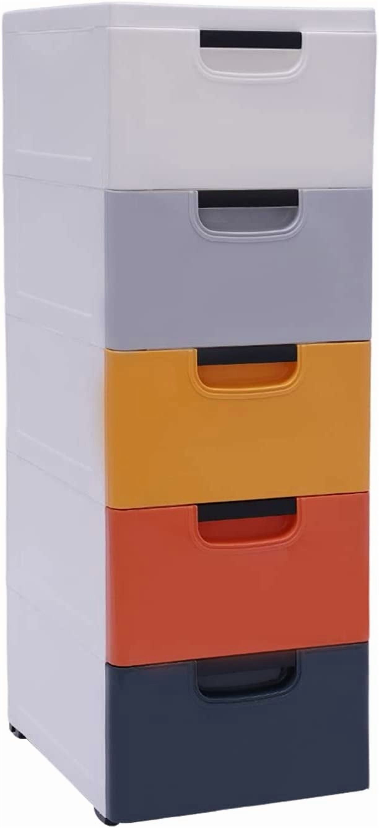5 Tier Plastic Drawers Dresser, Tall Dresser Clothes Storage Cabinet ...