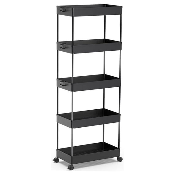 LLMRR 5 Tier Rolling Storage Cart, Bathroom Kitchen Office Organizer ...