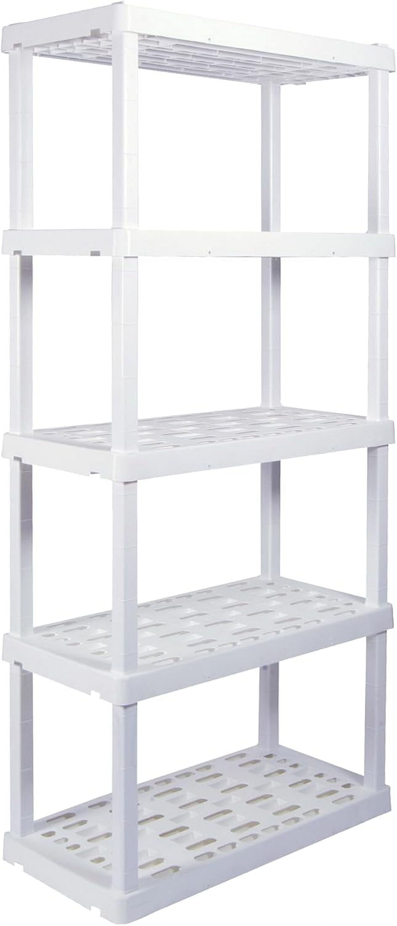 5 Tier Plastic Shelf, Garage Shelving Unit, Rack and Storage Shelves ...