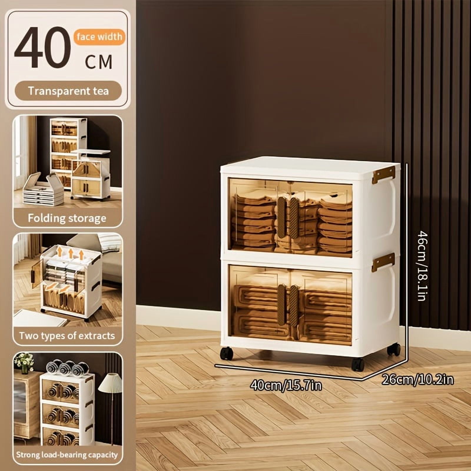 5 Tier Plastic Storage Bins With Lids - Folding Storage Cabinet ...