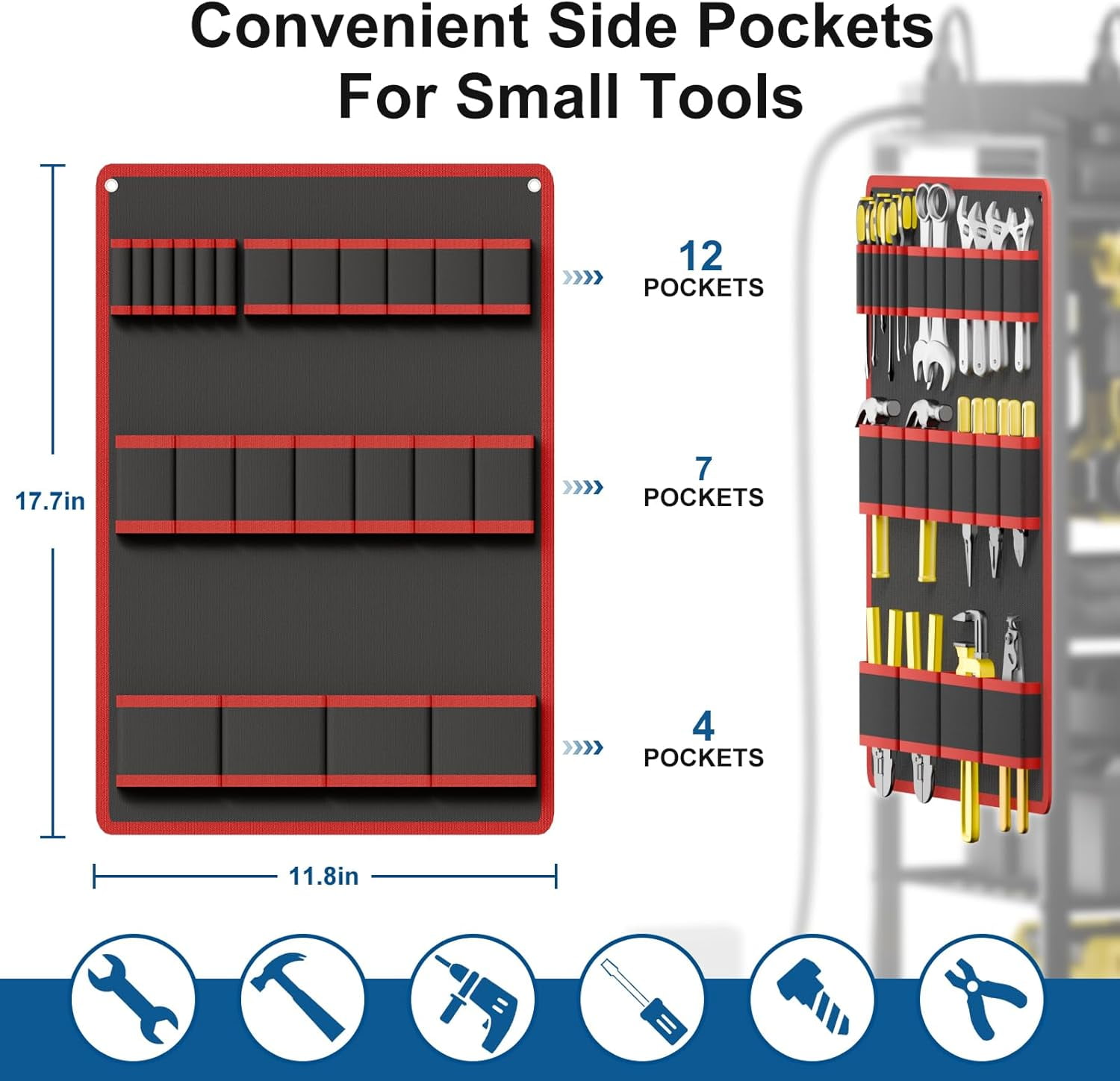 5-Tier Power Tool Organizer Cart with Charging Station - 8 AC Outlets ...