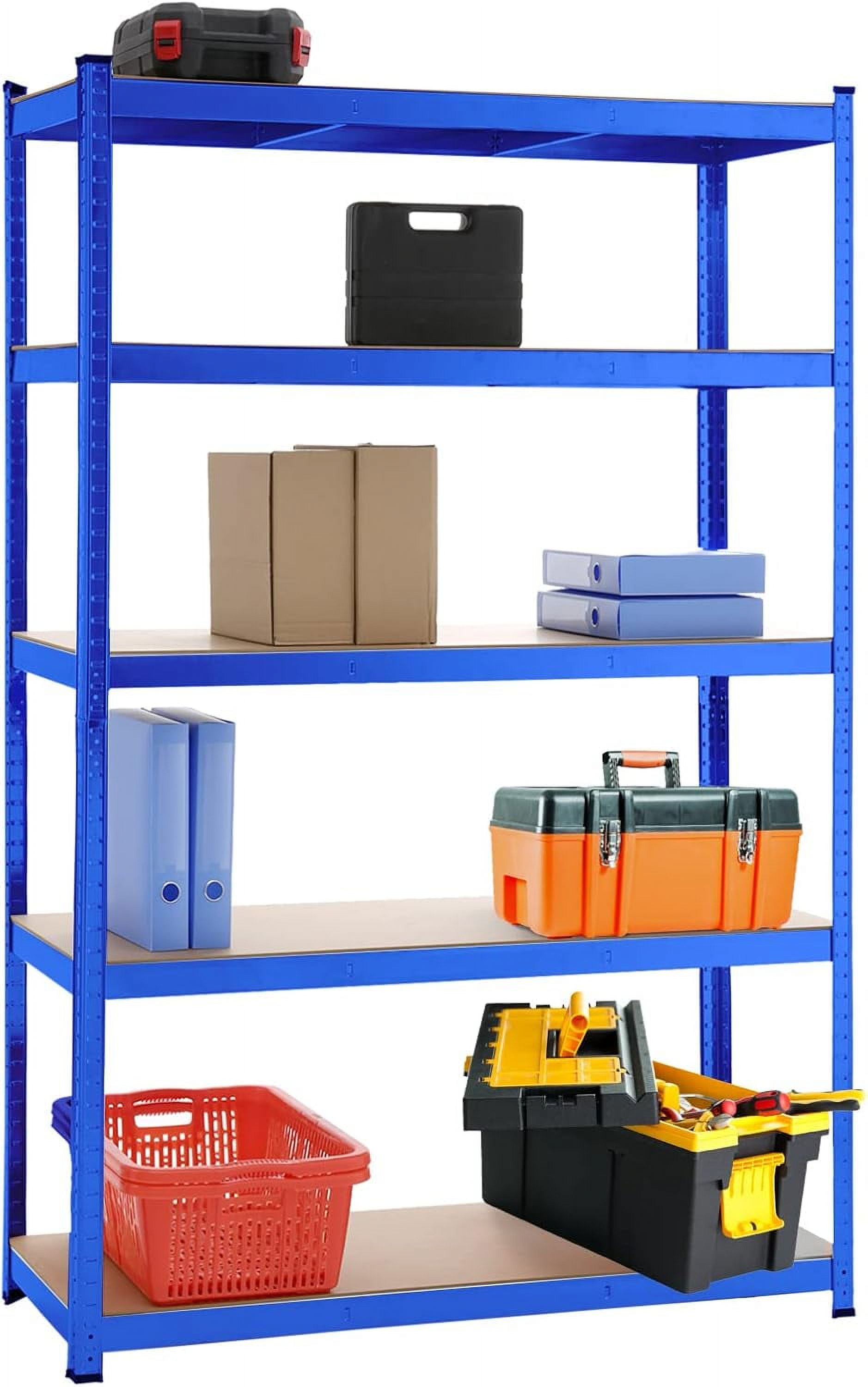 5 Tier Racking Shelf 59x27.5x11.8 inch Garage Shelving Storage Shelves ...