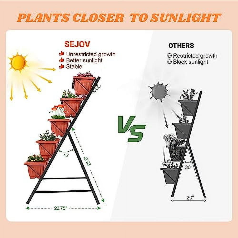 5-Tier Raised Garden Bed, 4FT Vertical Garden Planter with Storage Rack ...