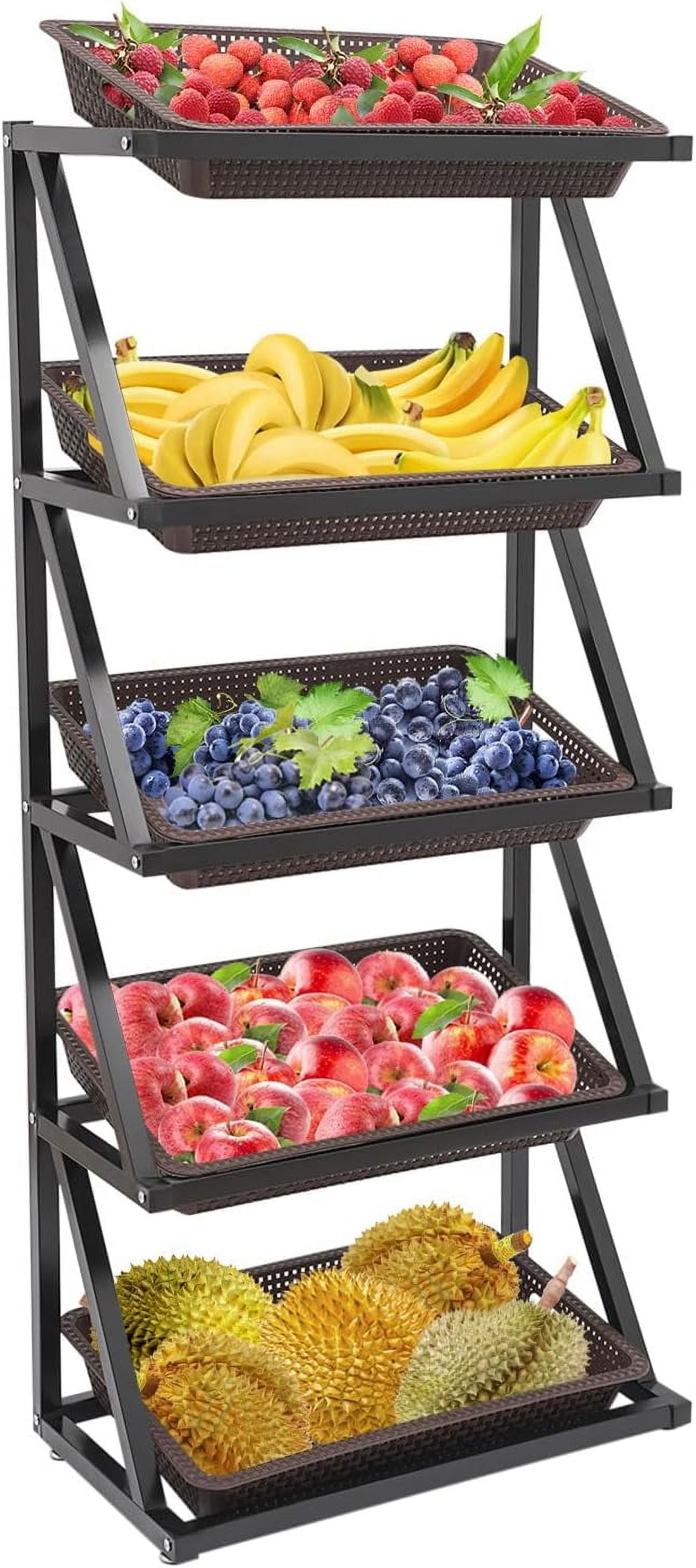 5 Tier Retail Display Rack Market Shelf Commercial Supermarket Fruit ...